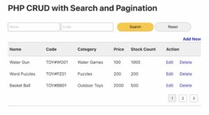 PHP CRUD with Search and Pagination - Phppot