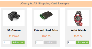 PHP Shopping Cart with jQuery AJAX - Phppot
