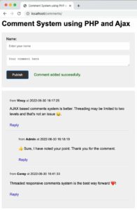 Comments System using PHP and Ajax - Phppot
