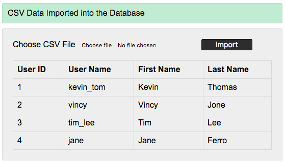 Import CSV To Mysql Using PHP File Read Phppot