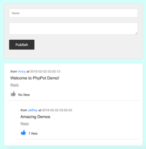PHP Comments System with Like Unlike - Phppot