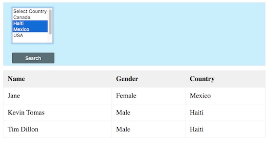 Multi Select Dropdown Filter In PHP With Database Search Phppot