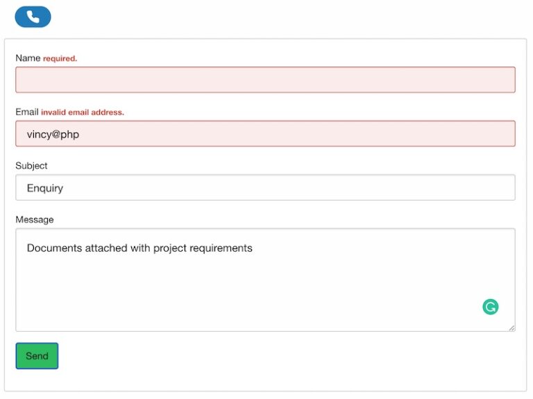 Responsive Contact Form using Foundation Front-end Framework - Phppot