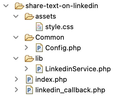 How to Text Share on LinkedIn using API in PHP - Phppot