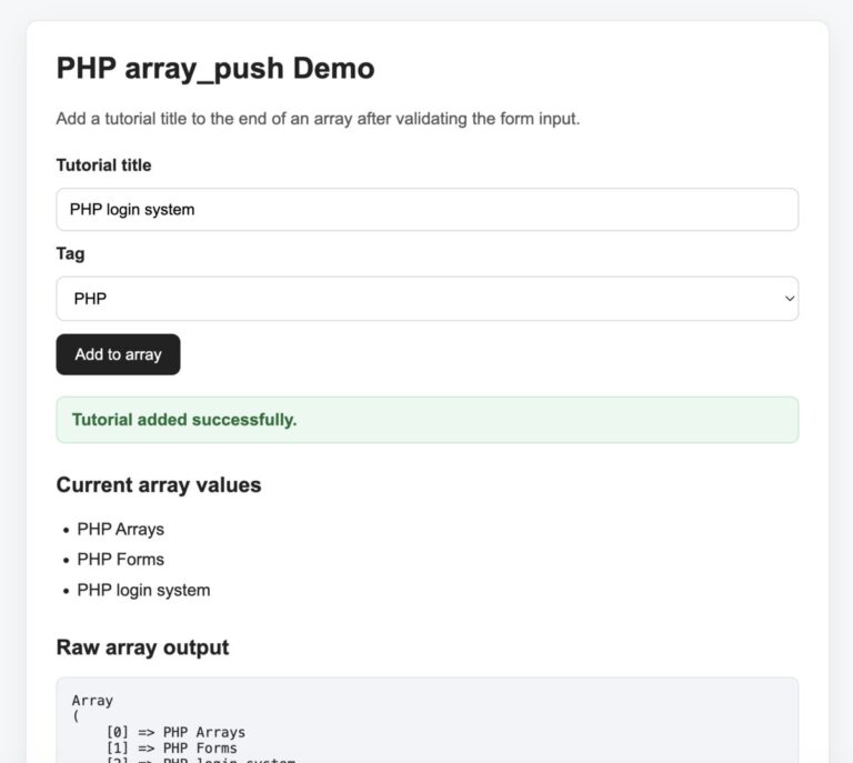PHP array_push(): Add Values to an Array - PHPpot