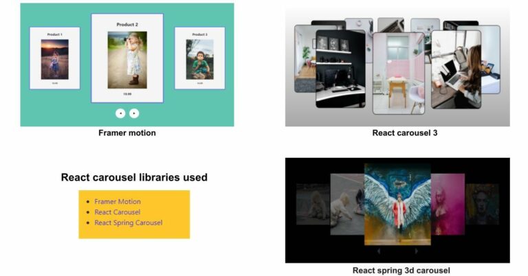 3d Carousel React with Different Variations using Libraries - Phppot