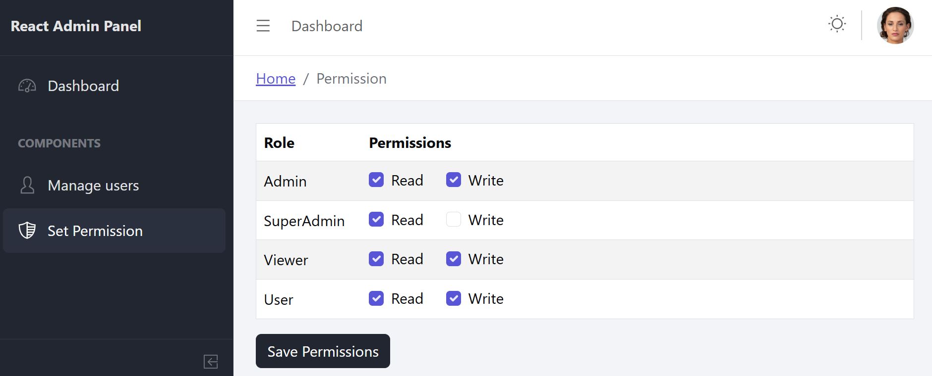 Creating an Admin Panel in React: Manage Users, Roles, and Permissions - Phppot