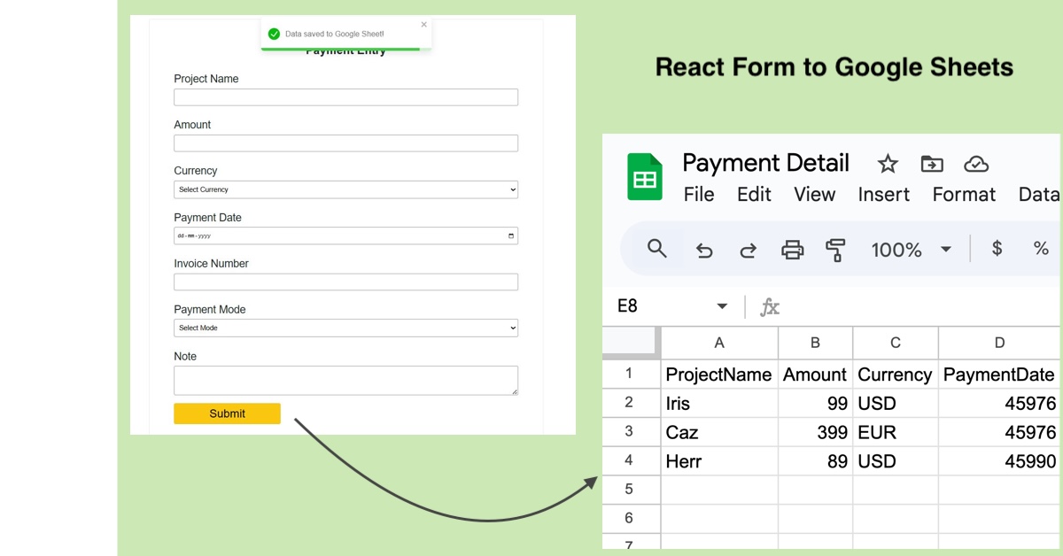 Save React Form Data to Google Sheets Without a Backend (Step-by-Step ...